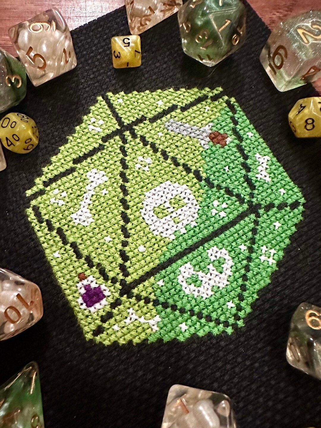 PDF Dnd Cross Stitch Pattern, Gelatinous Cube, D20 Cross Stitch Pattern ...