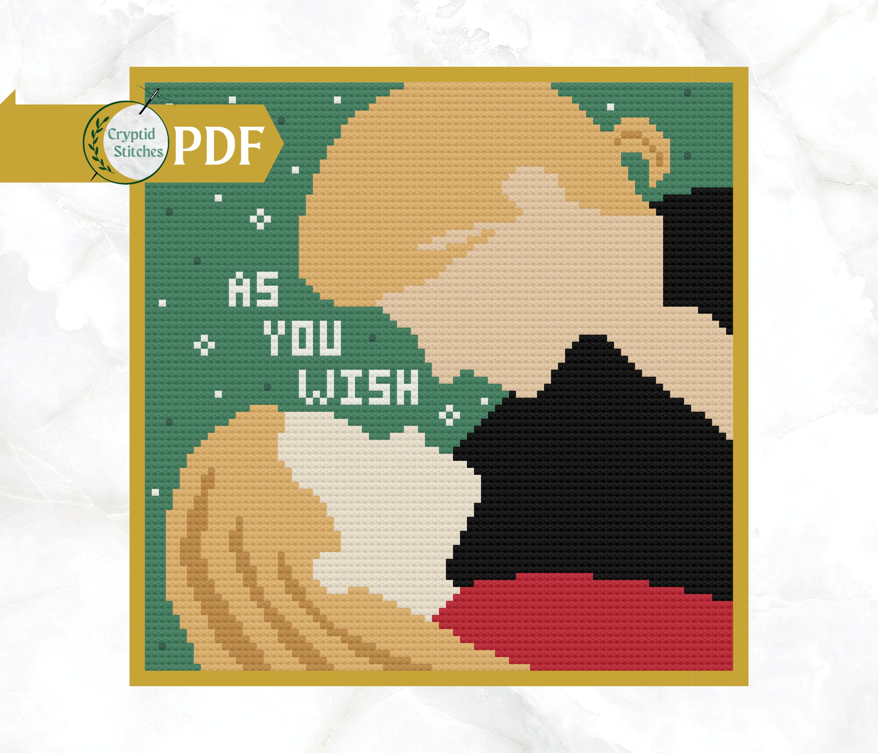PDF Princess Bride Cross Stitch Pattern as You Wish Princess - Etsy