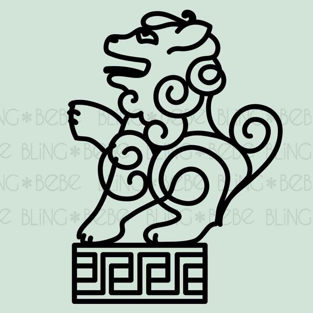 Retro Vintage Style Foo Dog SVG, PNG Tshirt Graphic - Etsy