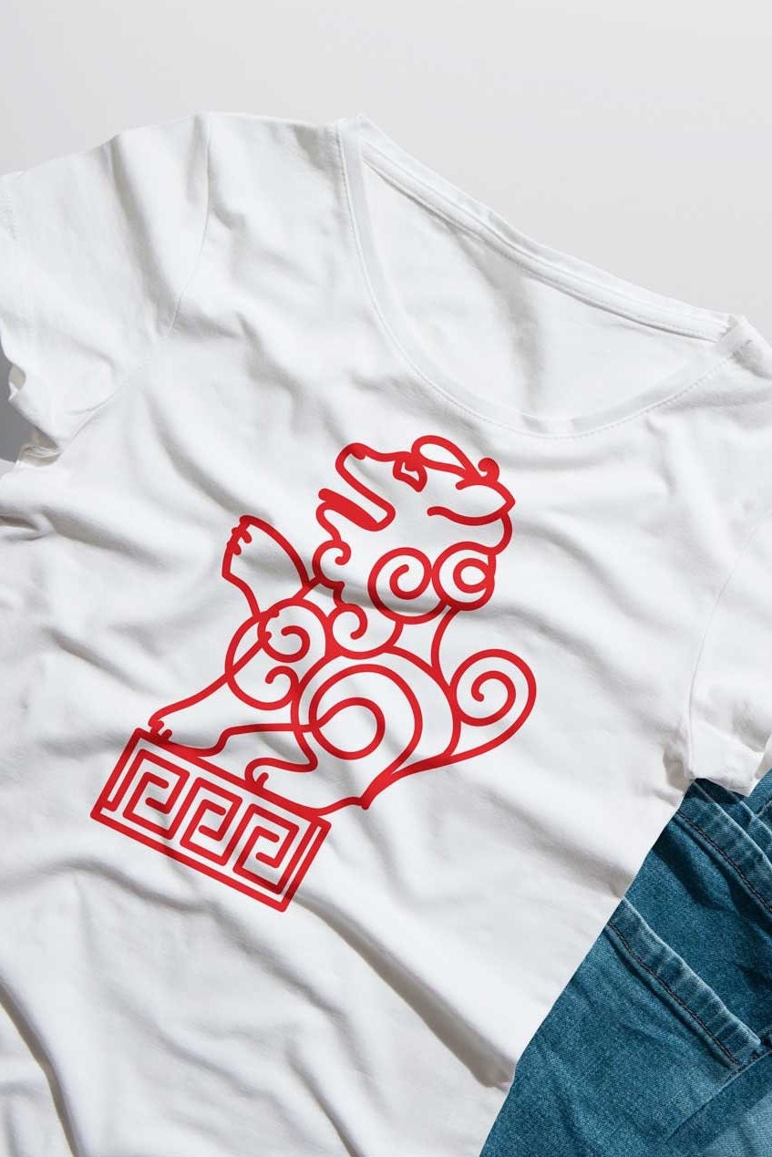 Retro Vintage Style Foo Dog SVG, PNG Tshirt Graphic - Etsy