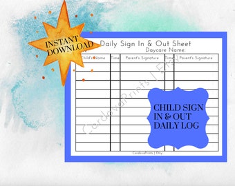 Daycare Daily Sign in Sheets - Etsy