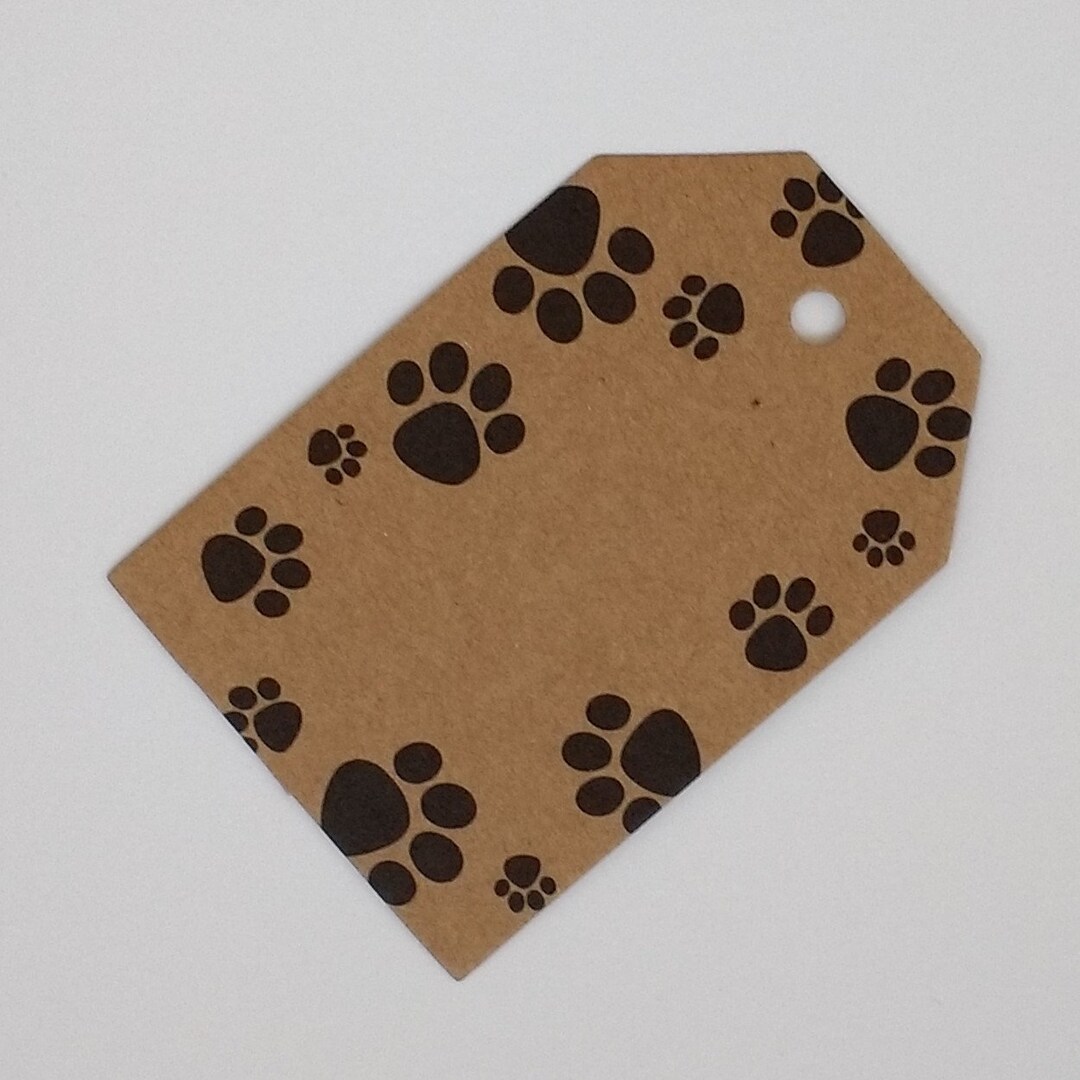 Paw Print Kraft Punched or Embossed Gift Card Dog Cat Puppy - Etsy UK