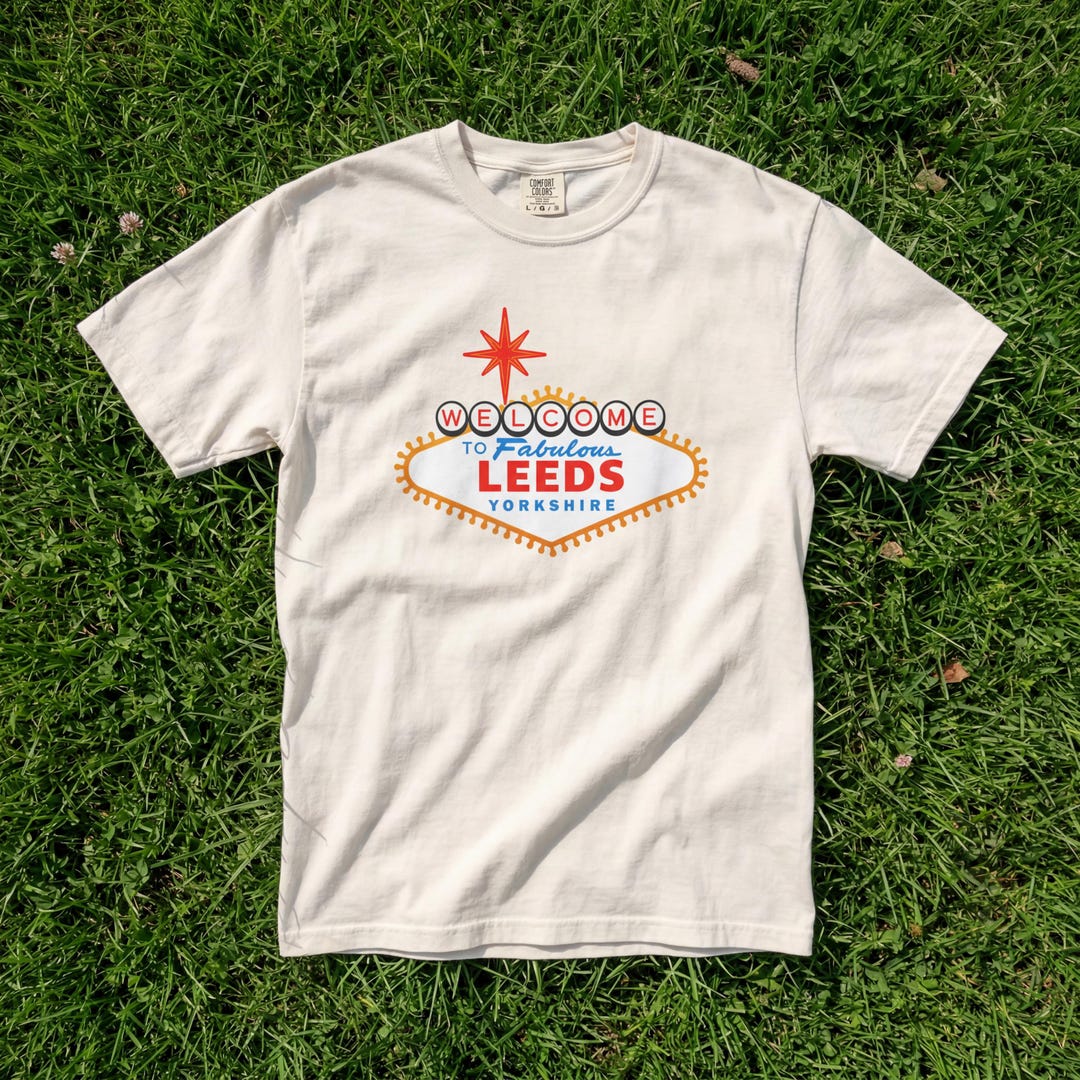 Welcome to Leeds T-shirt | Yorkshire Retro Sign Graphic Tee | Comfort ...
