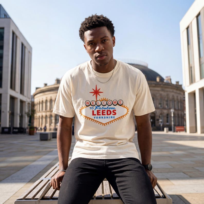 Welcome to Leeds T-shirt | Yorkshire Retro Sign Graphic Tee | Comfort ...