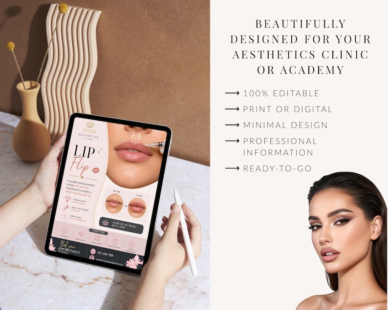 Editable Lip Fillers Flyer Templates | Aesthetics Marketing for Medspa ...