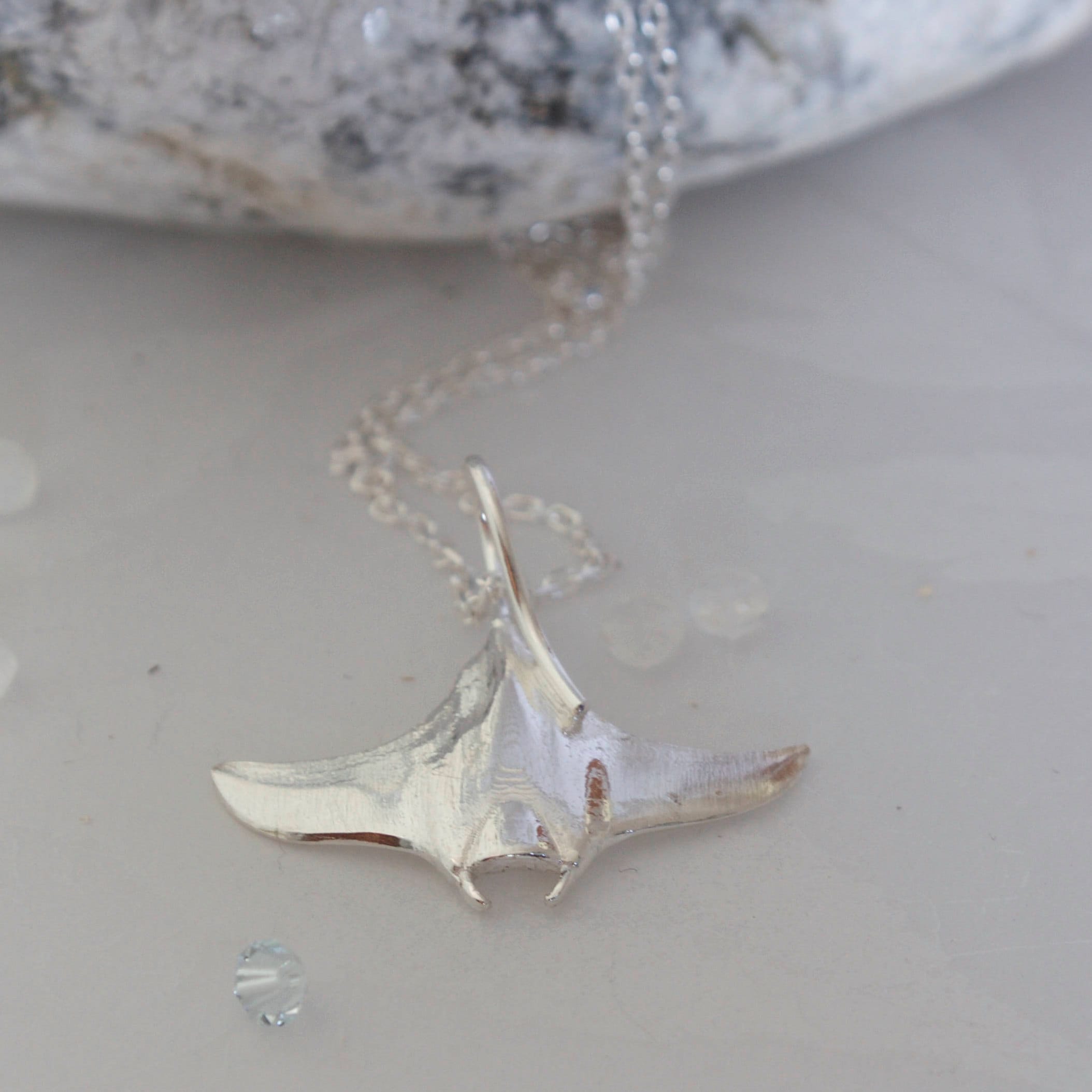 Silver Manta Ray Necklace Manta Ray Pendant Diving | Etsy