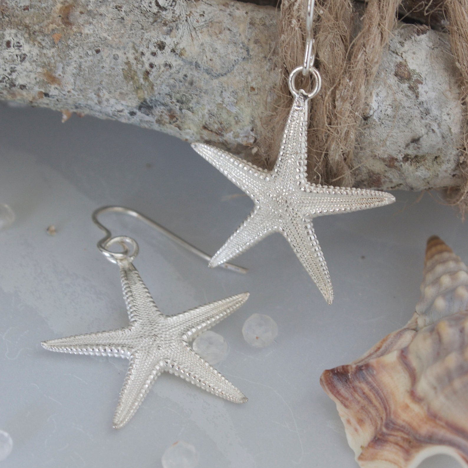 Silver Starfish Earrings Large Starfish Earrings - Etsy UK