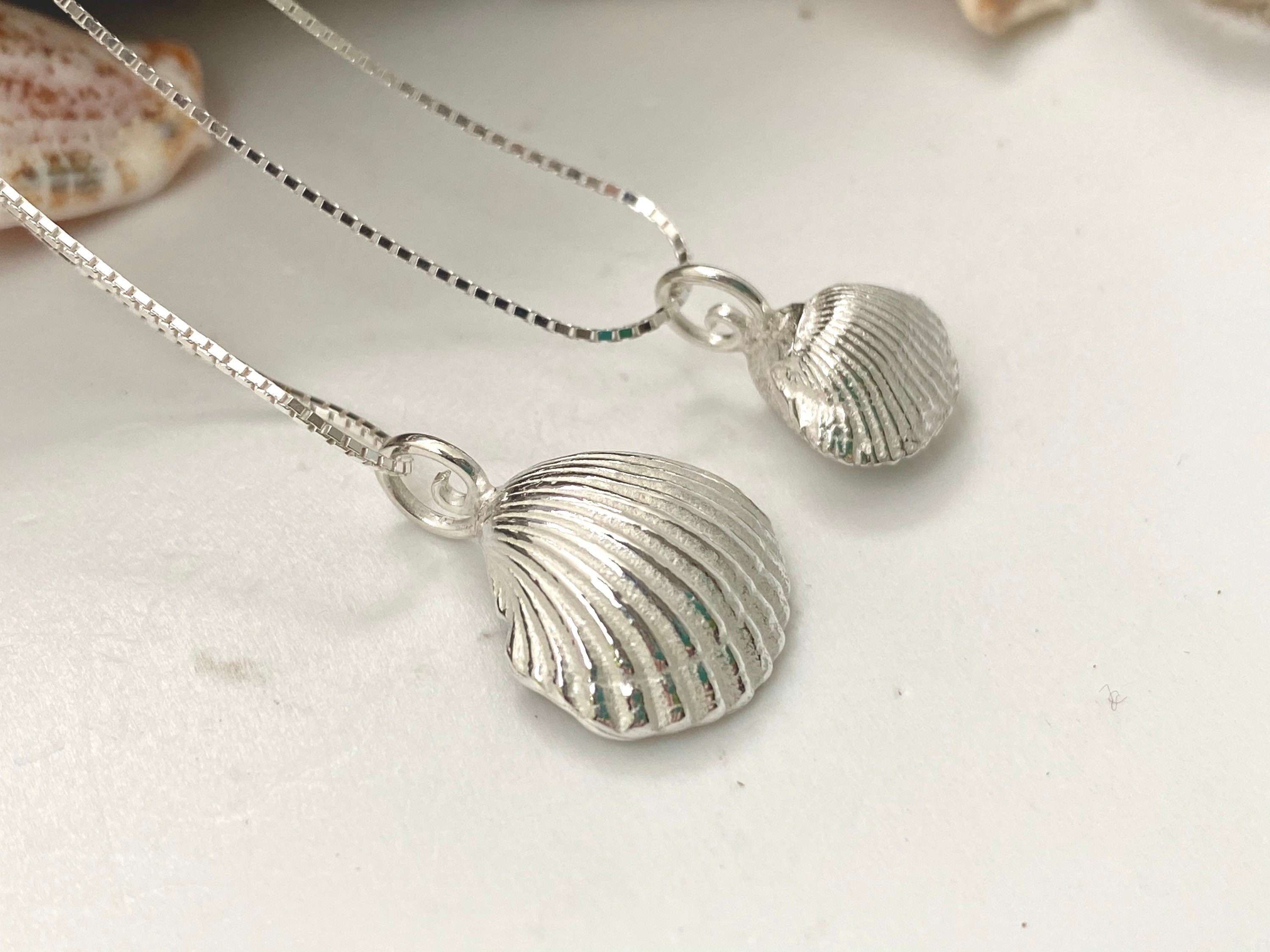 Sterling Silver Clam Shell Necklace_Layer Necklace_Shell | Etsy