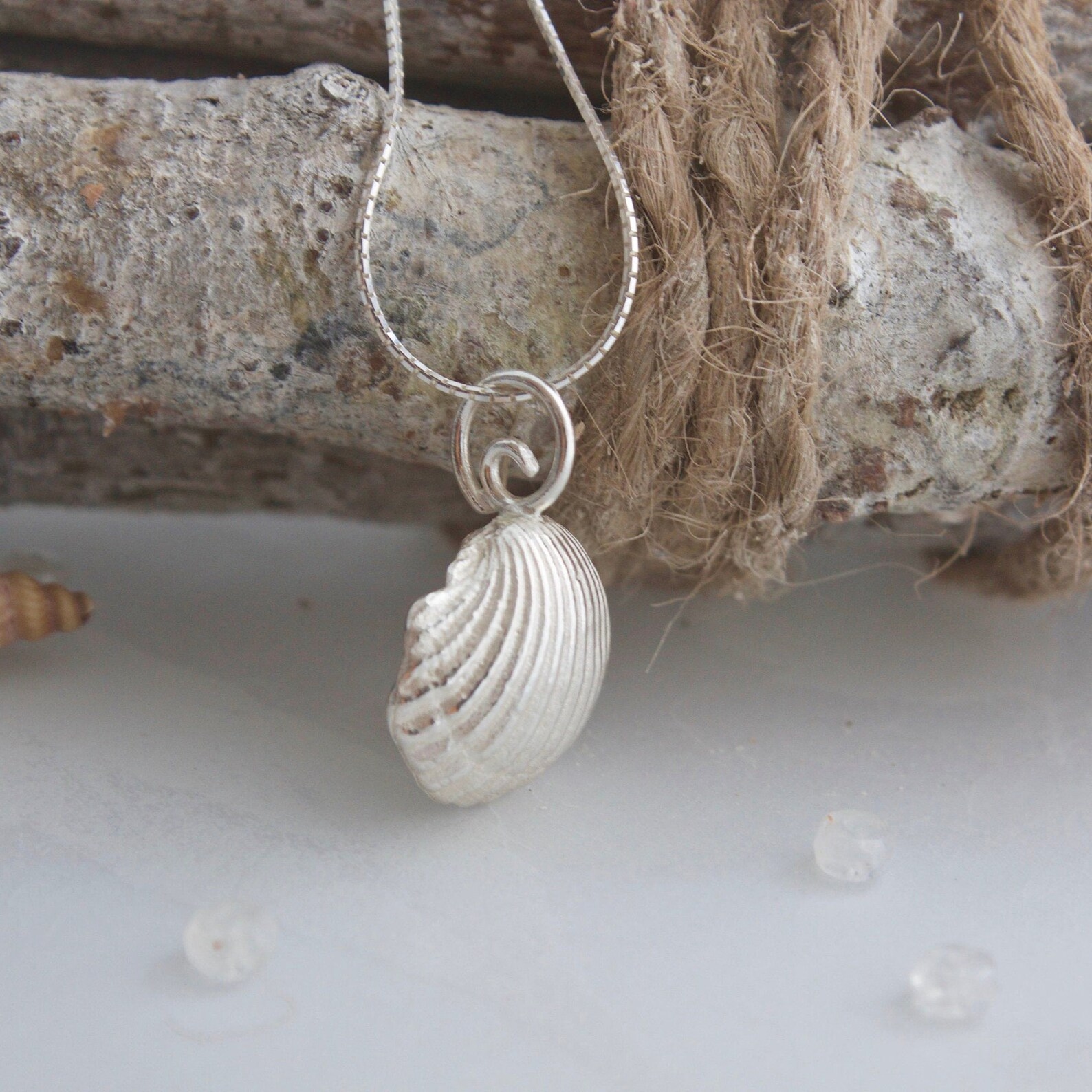 Sterling Silver Clam Shell Necklace_Layer Necklace_Shell | Etsy