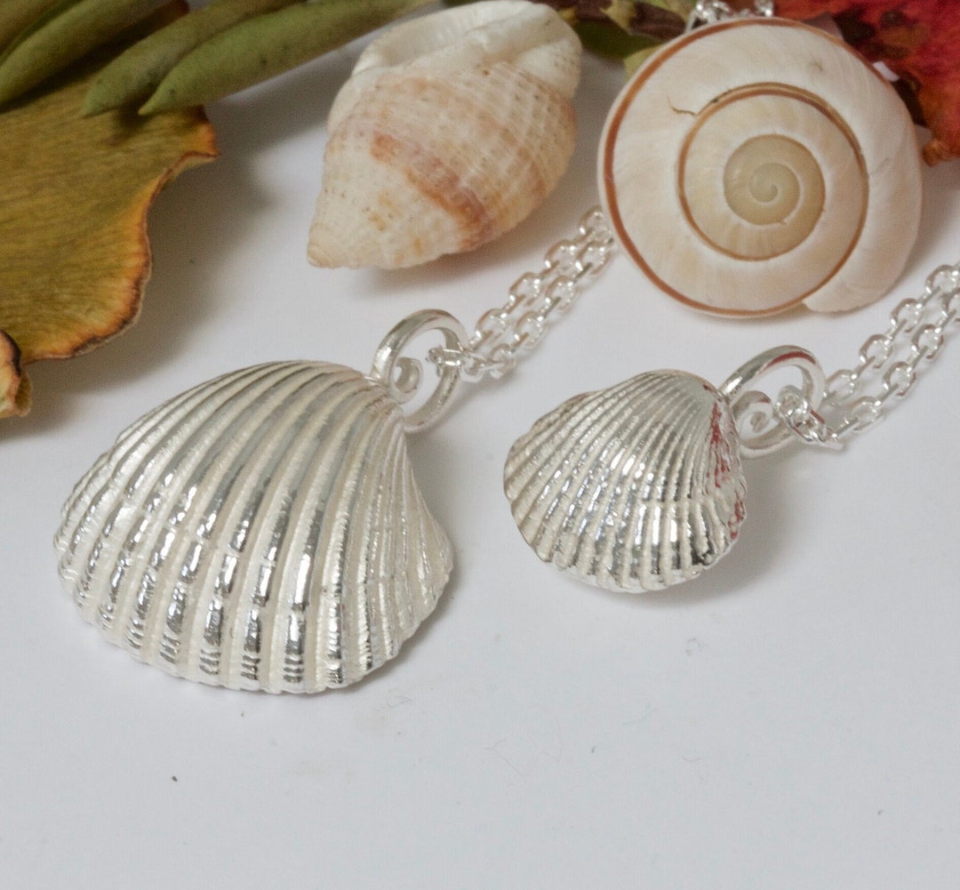 Sterling Silver Clam Shell Necklace_layer Necklace_shell Pendant UK ...