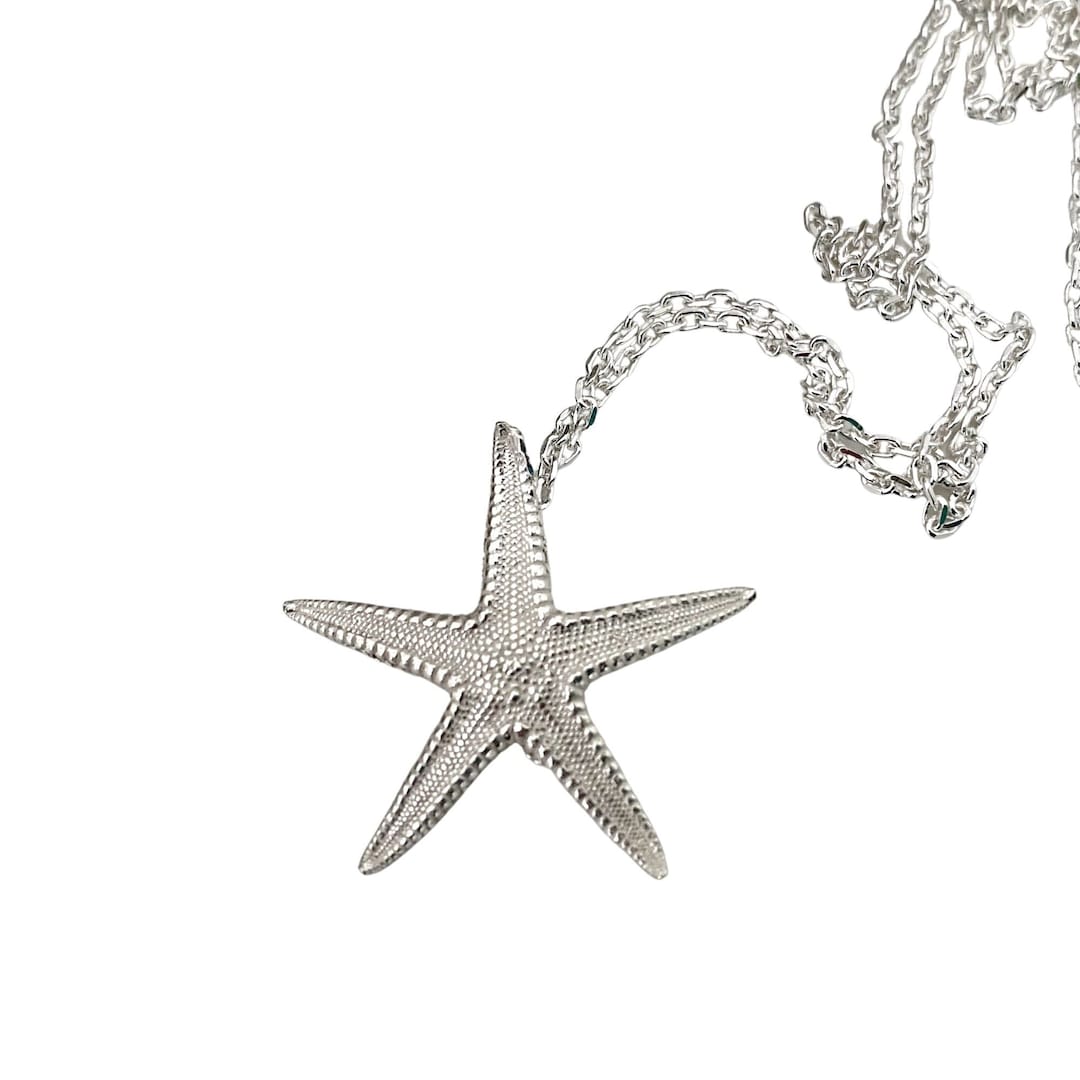 Sterling Silver Starfish Necklace: Lost Wax Cast Pendant - Etsy UK