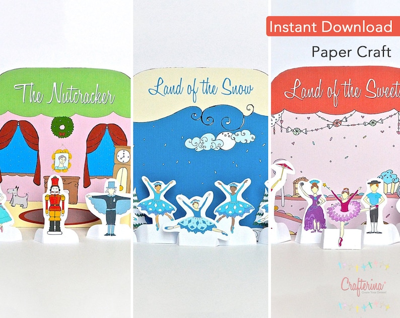 Nutcracker Ballet Tableau Printable Set (3 Different Scenes) - Paper ...