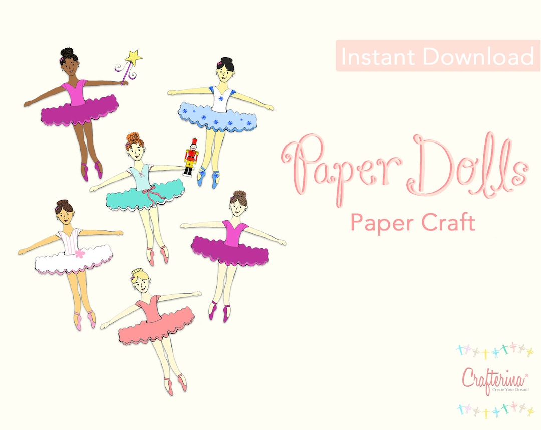 Ballerina Paper Doll PDF Set With Nutcracker Tutus (12 Pages ...