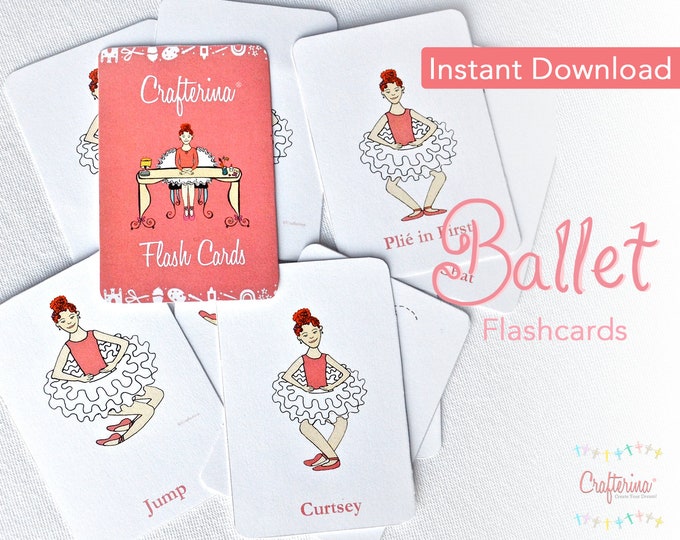 PDF Printable Ballet Flashcards DIY Craft Kit Party Favor | Etsy