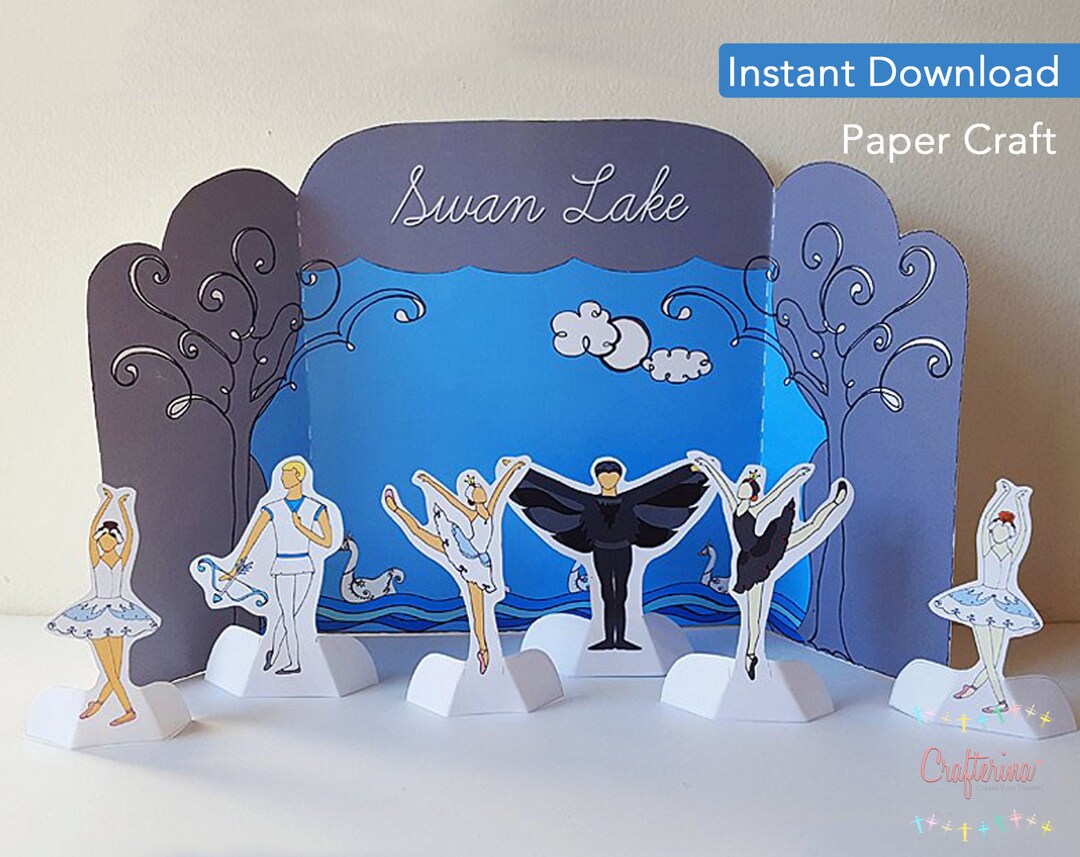 Swan Lake Playtime Tableau PDF Set - Printable - Puppet - Theater ...