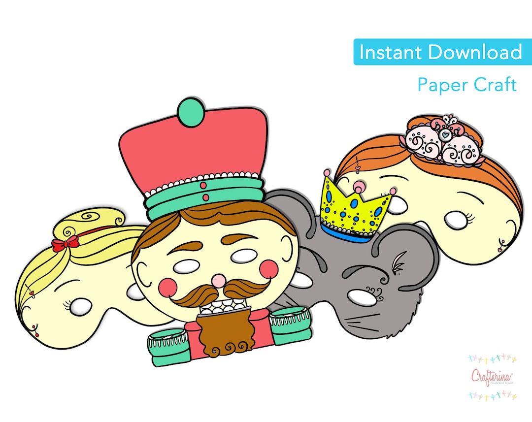 The Nutcracker Ballet Printable Mask Set - PDF - Mouse King - Clara ...