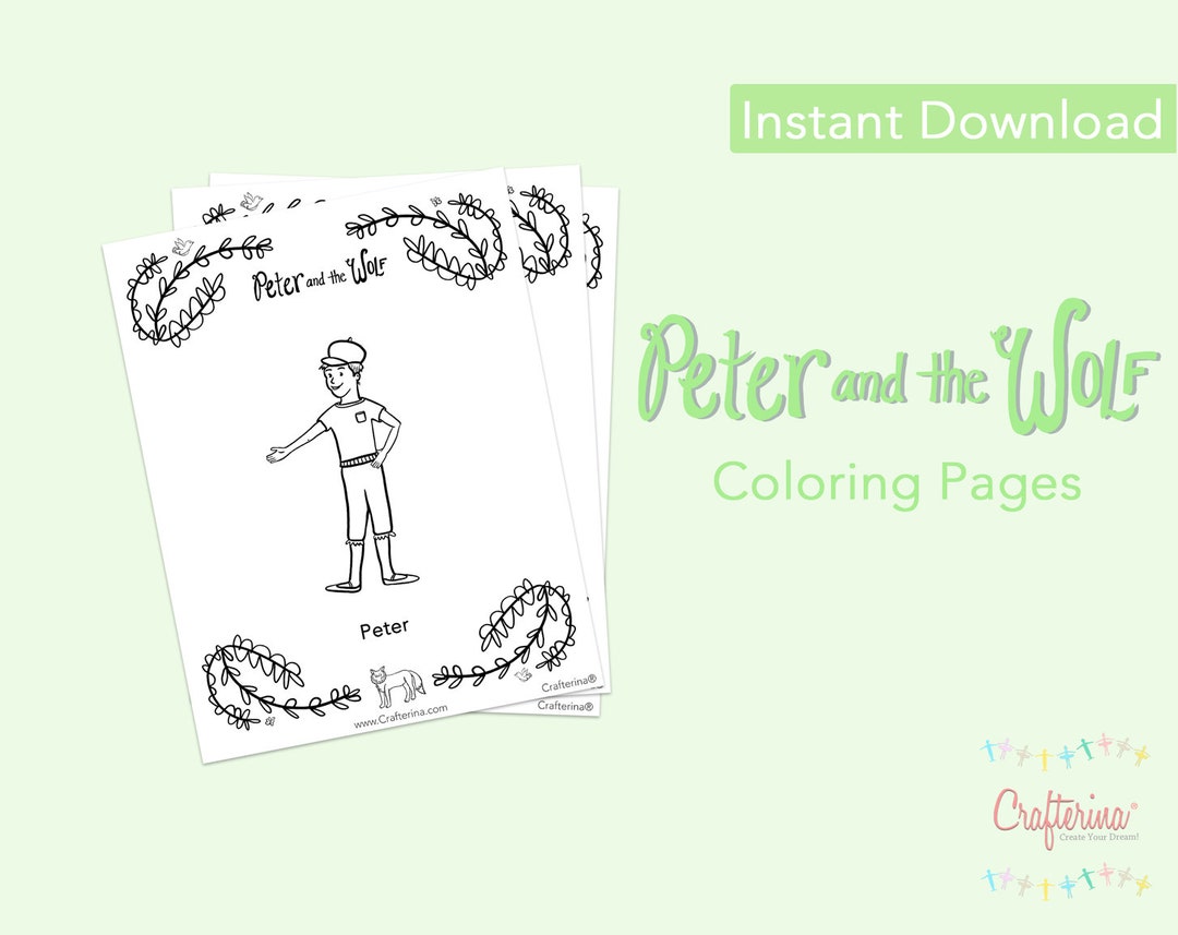 New! Peter and the Wolf PDF Coloring Sheets (7 Pages) - Printable ...