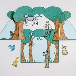 Peter and the Wolf Puppet Theater Printable PDF- DIY Craft Kit - Child ...