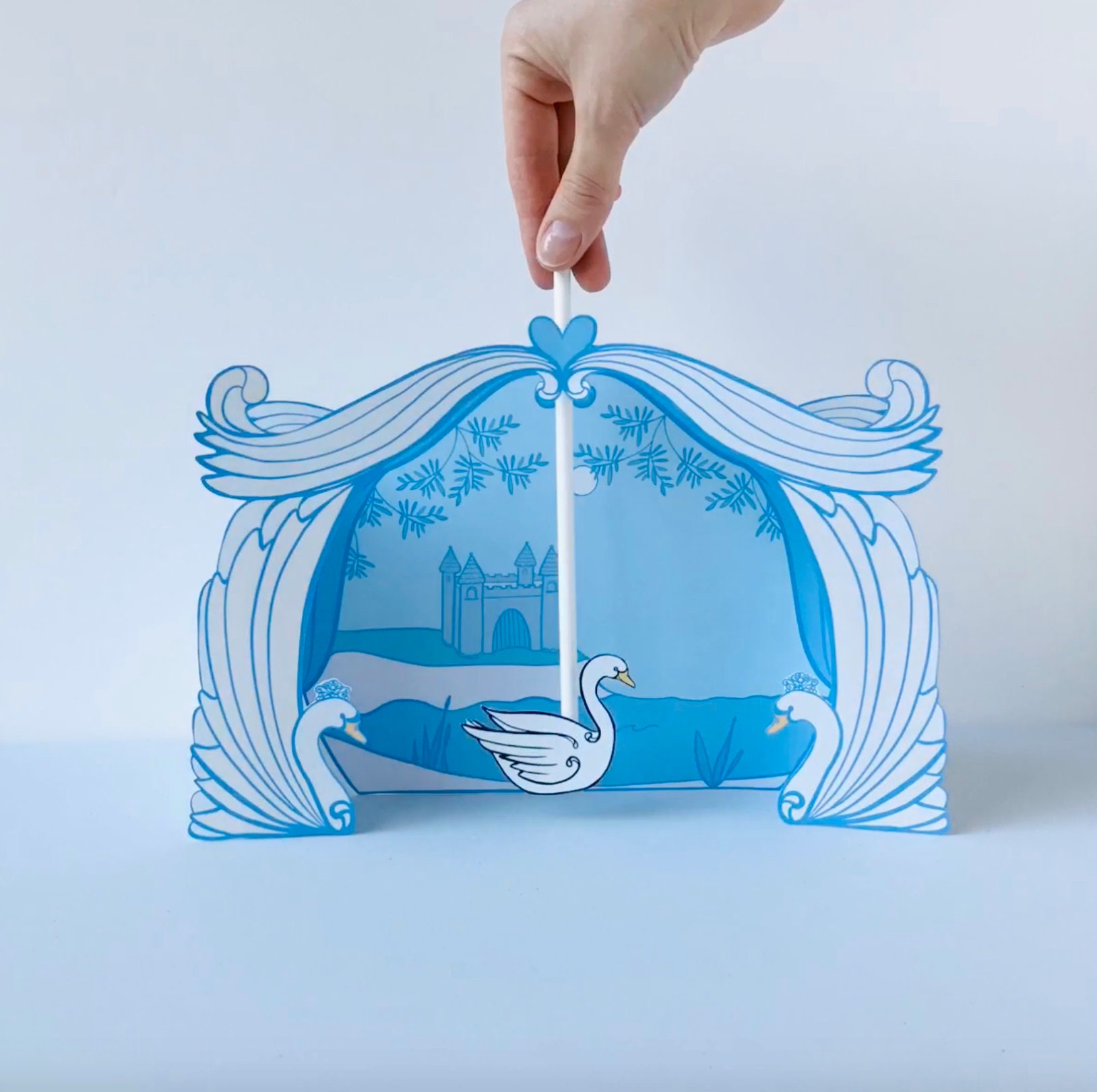 Swan Lake Puppet Theater Printable PDF Kit by Crafterina™ - Etsy