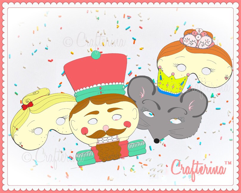 The Nutcracker Ballet Printable Mask Set - PDF - Mouse King - Clara ...