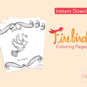 New! Firebird Ballet PDF Coloring Sheets (5 Pages) - Printable - Ballet ...