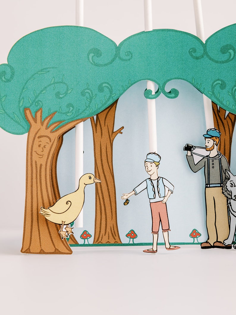 Peter and the Wolf Puppet Theater Printable PDF DIY Craft Kit | Etsy