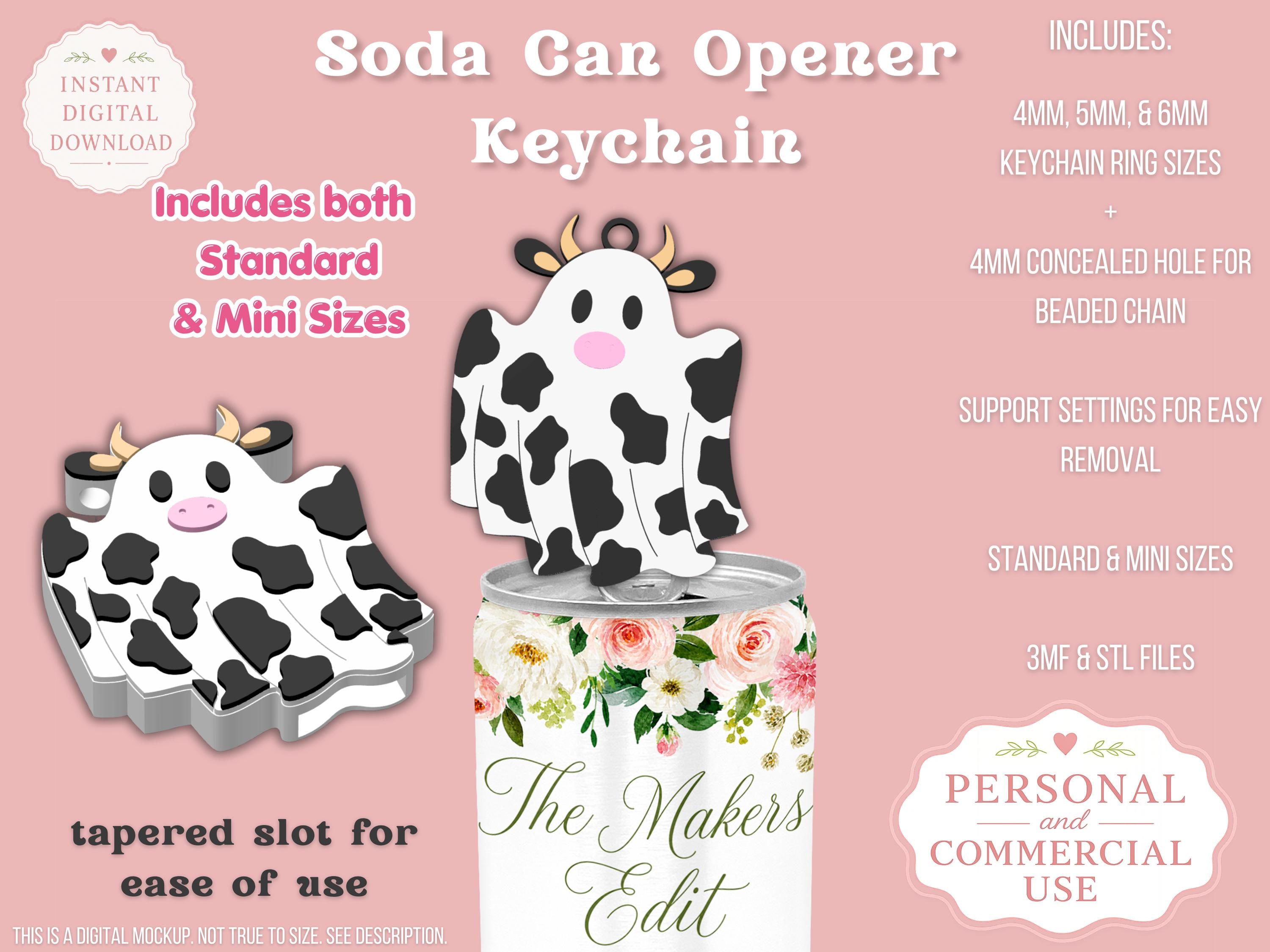 Soda Can Tab Opener Keychain 3D Printer File | Ghost Cow STL 3MF - Etsy