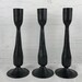 Black Forged Wide Bottom Candlesticks - Rustic Farmhouse, French ...