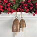 Hat Bell - Rustic Gold Rough Hewn Bell With Wooden Clapper - for Chimes, Mantle, Wreath Decor ...