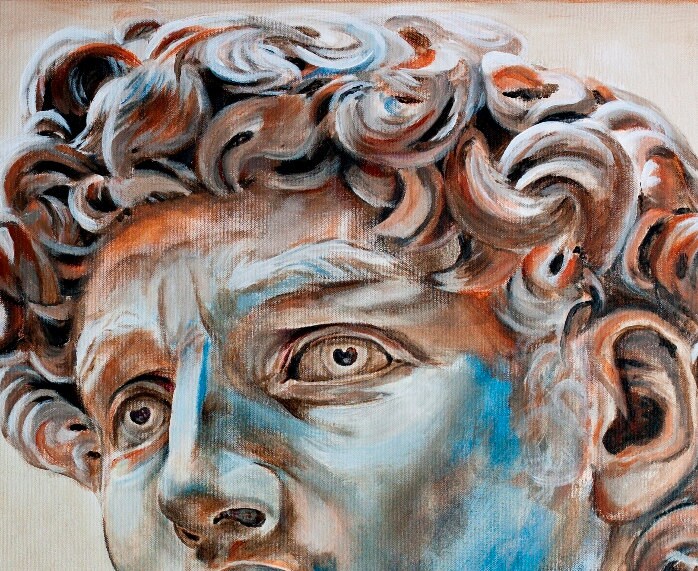 David - Acrylic Painting on Canvas-based on the Michelangelo Famous and ...