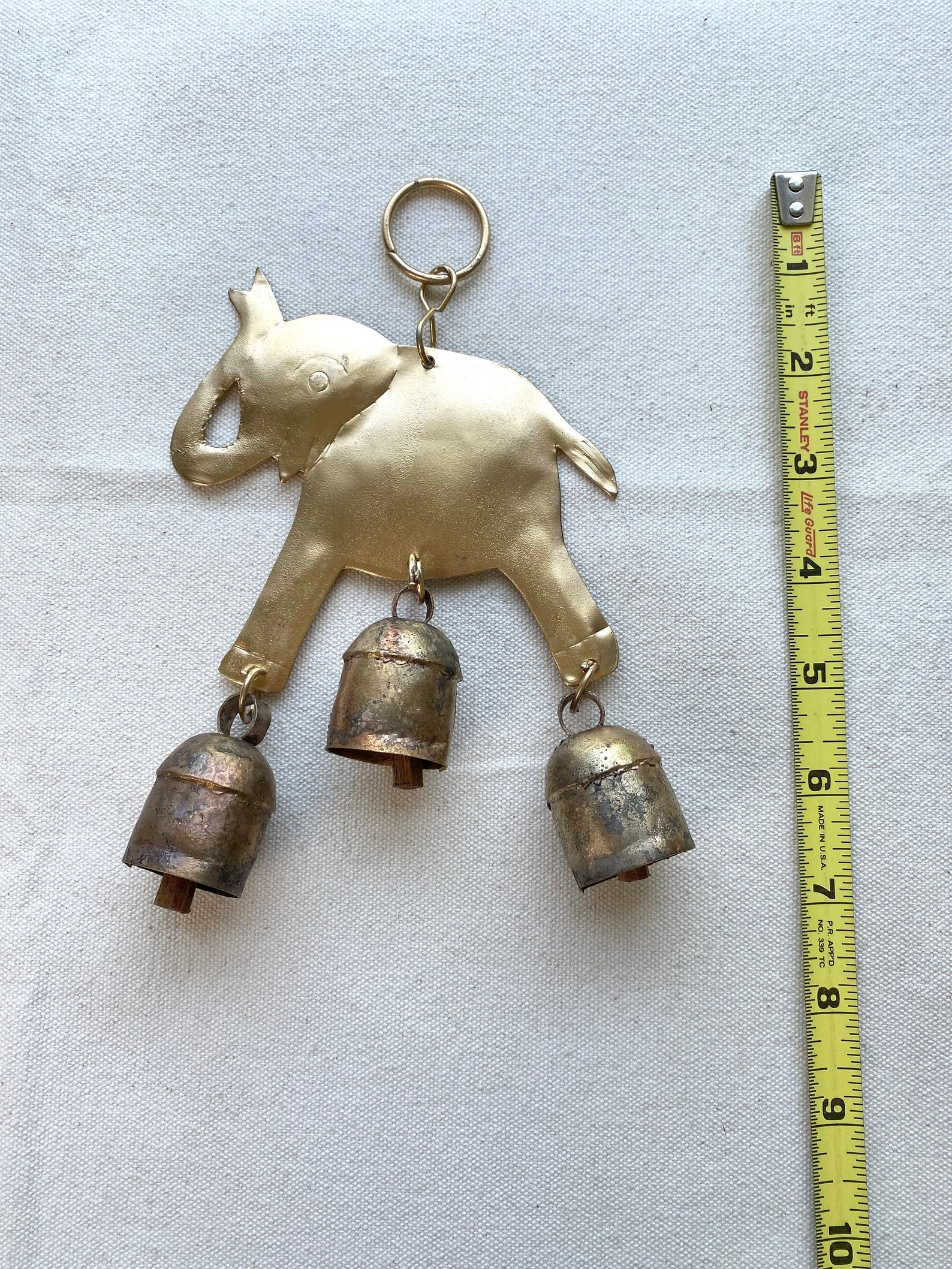 Elephant Wind Chime With Rustic Bells Outdoor, Patio, Garden Decor ...