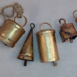 GOLD BELL SAMPLER-5 Bells-various Sizes for Craft Projects-sweet ...