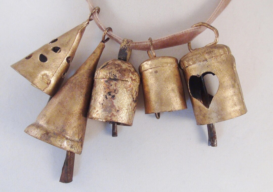 SPIRIT BELLS-5 Various Shapes in Gold-recycled Iron Sheet Metal Bells ...