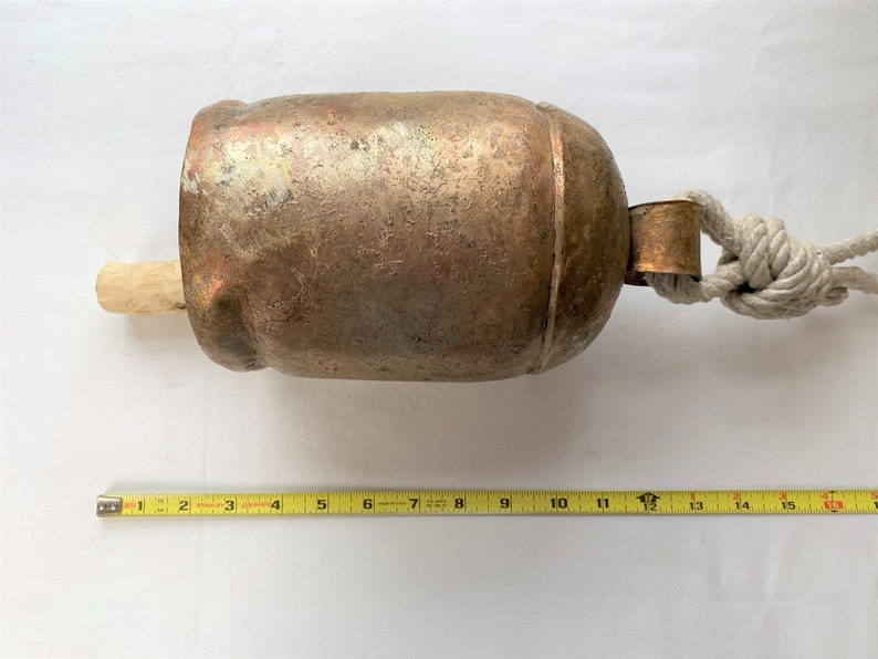 NEW YEARS Bell Large Rustic Gold 9 Bell With Rope for - Etsy