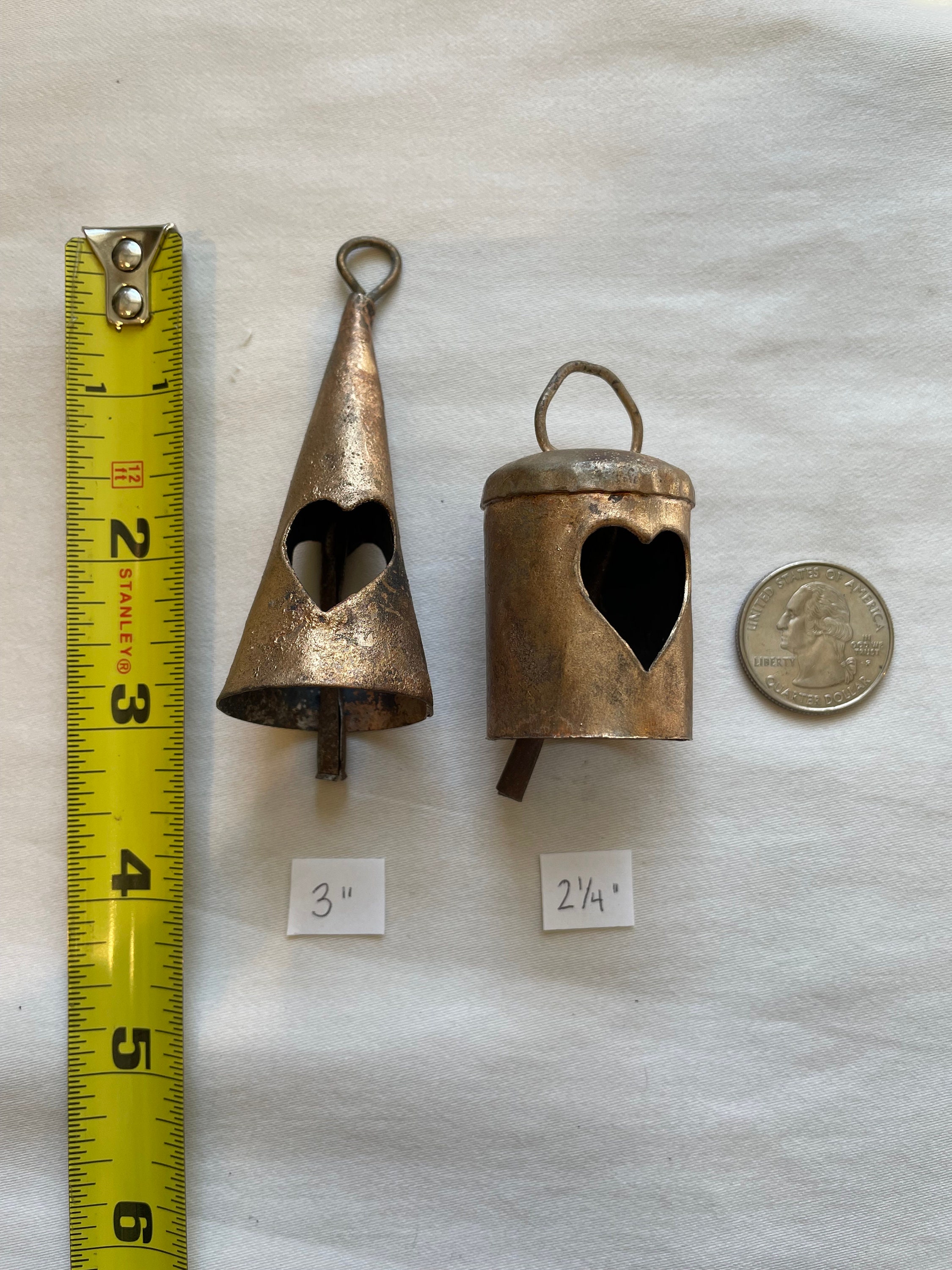 Darling Tiny Bells 2 in Brass 3 Metal All Small with Ringers ...