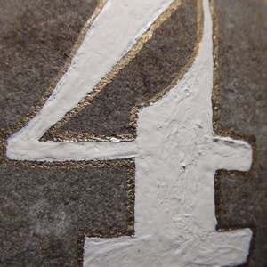 Hand Painted Numbered Rocks-numbers Zero Thru Nine-on Smooth Beach ...