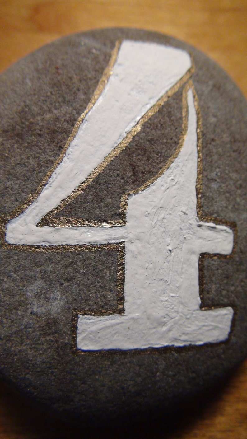 Hand Painted Numbered Rocks-numbers Zero Thru Nine-on Smooth | Etsy