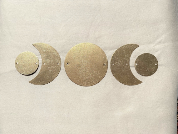 Moon Phase Shapes DIY Bright Gold Metal Moon Shapes for - Etsy