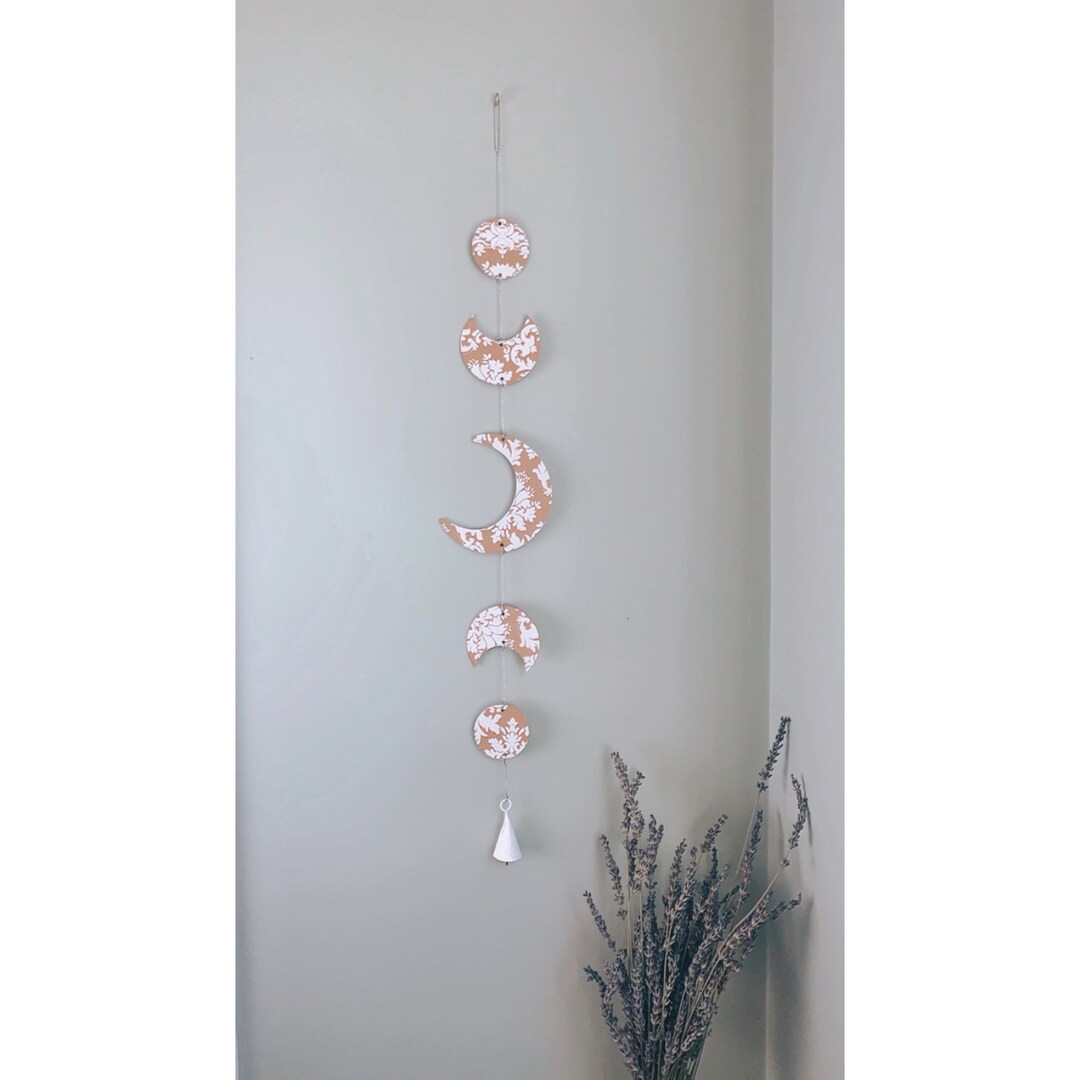 Moon Phases Large Wall Hanging - FLOWER MOON DESIGN - 5 Phases of the ...