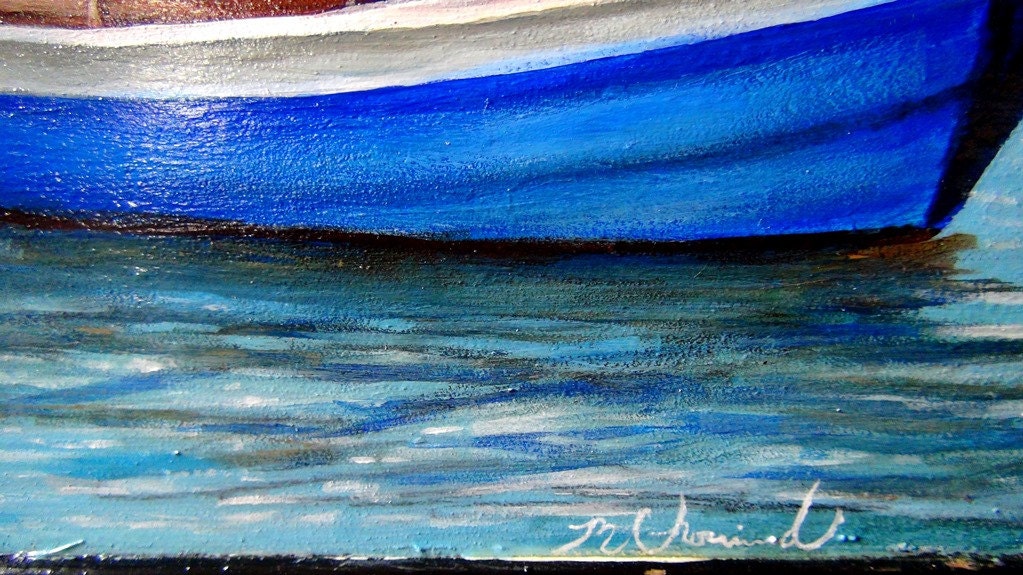 Finding Dory Acrylic Painting of Three Dory Boats on Wood on | Etsy