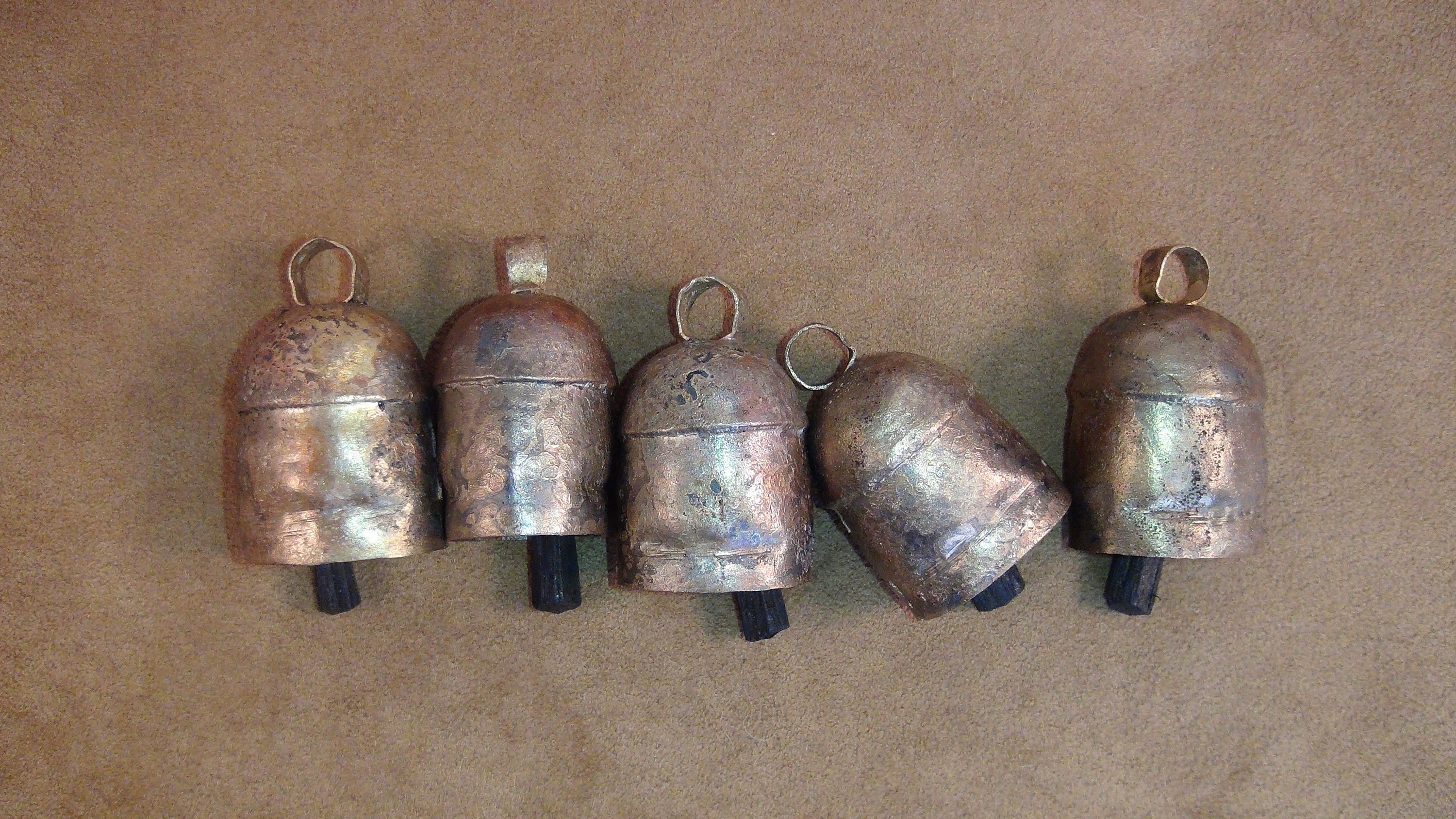 GUARDIAN ANGEL Bells-5 Handmade Brass Bells-great for Craft Projects ...