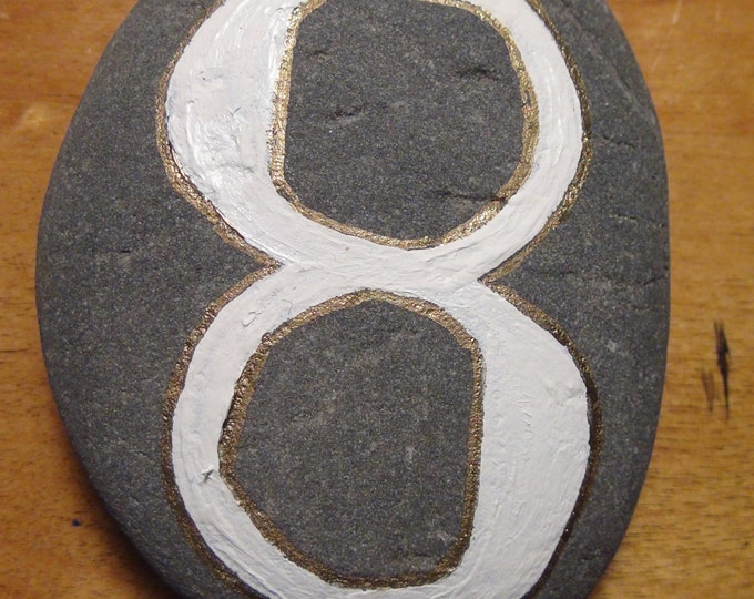 Hand Painted Numbered Rocks-numbers Zero Thru Nine-on Smooth Beach ...