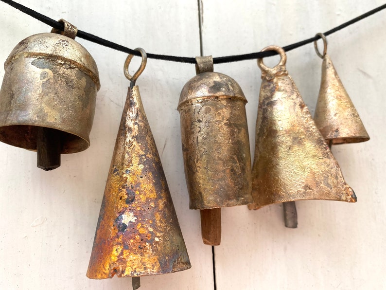 BARN BELLS in Small Sizes 5 Distinctive Golden Rustic Bells - Etsy