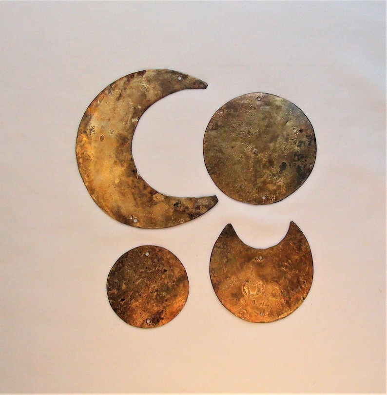 MOON PHASE Shapes-do It Yourself Rustic Gold Metal Moon Shapes-set of 4 ...