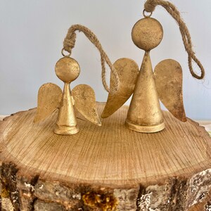 Guardian ANGEL BELLS in Rustic Gold - Stands on It's Own or Can Be Hung ...