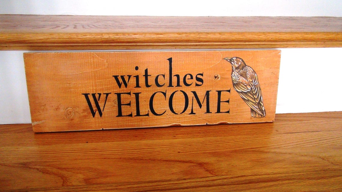 WITCHES WELCOME Sign-hand Painted Unique and Original-orange - Etsy