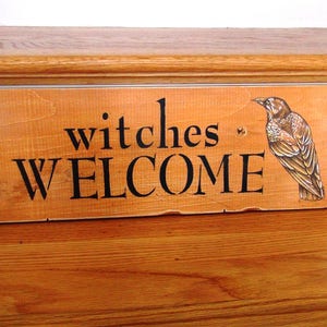 WITCHES WELCOME Sign-hand Painted Unique and Original-orange With Black ...