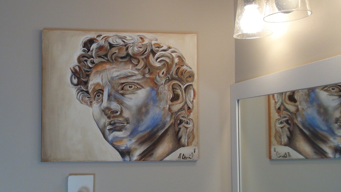 David Acrylic Painting on Canvas-based on the Michelangelo | Etsy