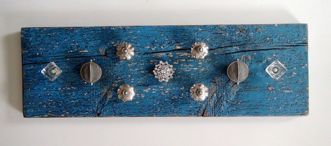 Wall Hanging With Silver Chrome Knob Hooks - Original "bauble Board" by ...