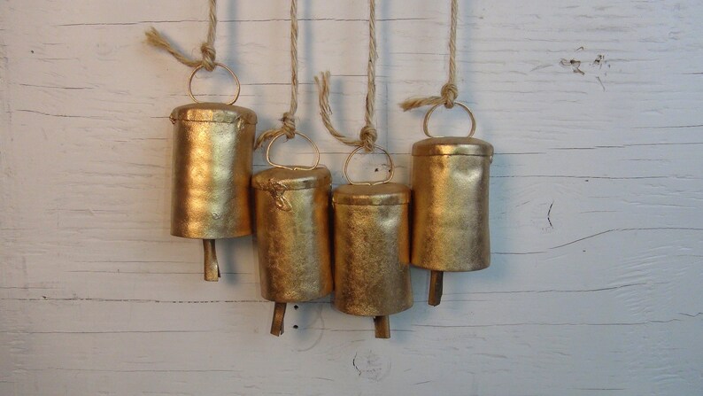 4 LUMINOUS Bright Gold Bells-shimmering 3 Bells Make - Etsy